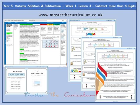 Year 5 Addition And Subtraction Lesson 4 Subtract More Than 4 Digits Master The Curriculum