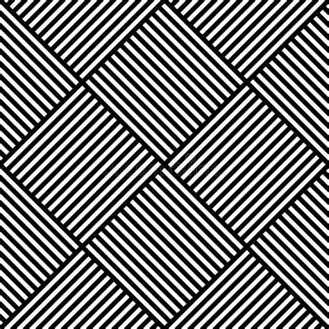 Vector Abstract Geometric Seamless Pattern Weaving Textile Fabric With Black And White Crossed