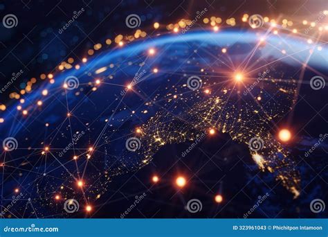 Globalization In The Digital Data Network Global Network Connection Concept Abstract Concept