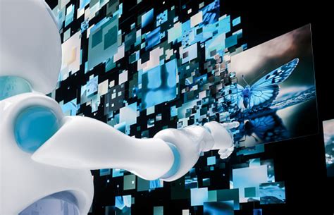 로봇이 이미지를 만들고 있습니다 인공 지능 생성 이미지 개념입니다 0명에 대한 스톡 사진 및 기타 이미지 0명 3차원 형태 개념 Istock