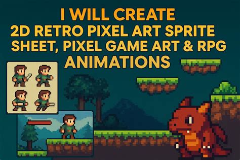 Do 2d Pixel Art Sprite Sheet 2d Retro Pixel Game Art Pixel Art Animation Rpg By Helen Pixel