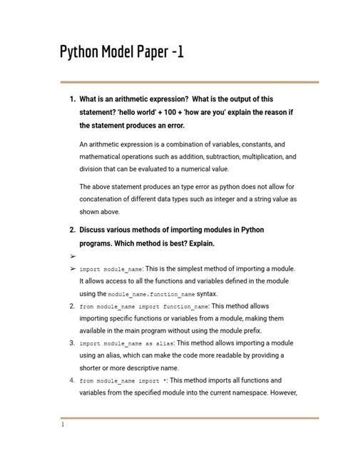 python model paper 1 pdf method computer programming class