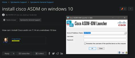 Install Cisco Asdm On Windows 10 Networking Spiceworks Community