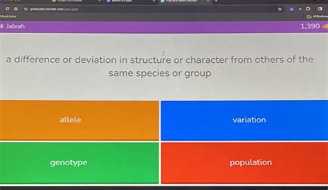 A Difference Or Deviation In Structure Or Character From Others Of The
