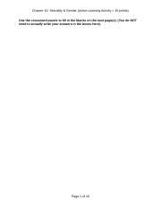 Ch 10 Active Learning Activity Docx Chapter 10 Sexuality Gender Active Learning Activity