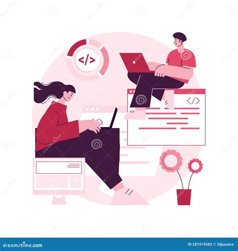 Software Development Team Abstract Concept Vector Illustration Stock Illustration
