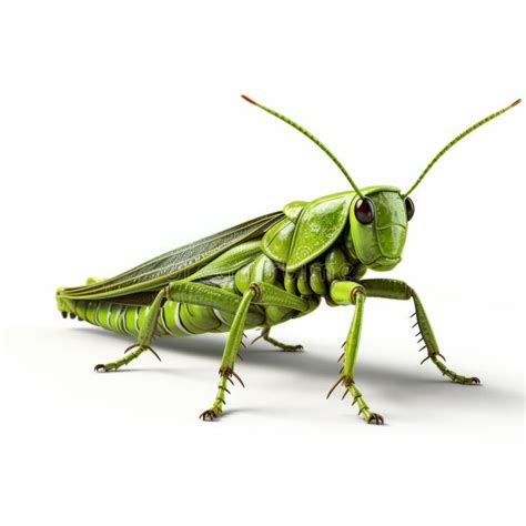 Hyper Realistic Sci Fi Grasshopper On White Background Stock