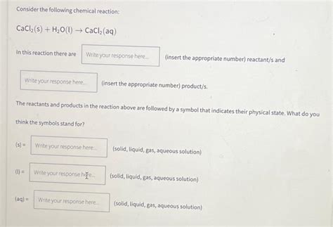 Consider The Following Chemical Reaction Cacl2