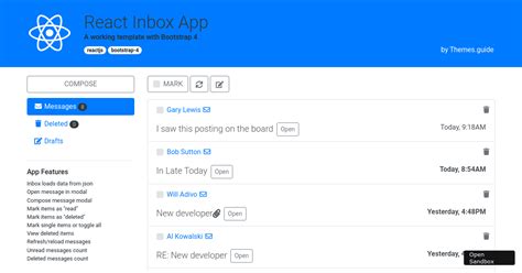 React Bootstrap 4 Inbox Codesandbox React Bootstrap 4 Inbox Codesandbox