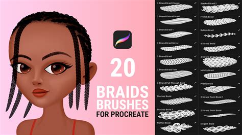 artstation hair braid brushes for procreate brushes