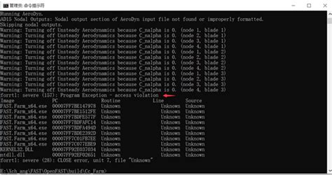 Fastfarm Running Error Problem Program Exception Access Violation · Issue 807 · Openfast
