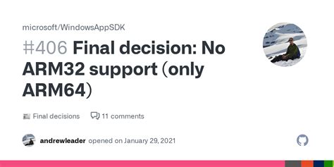 Final Decision No Arm32 Support Only Arm64 · Microsoft Windowsappsdk