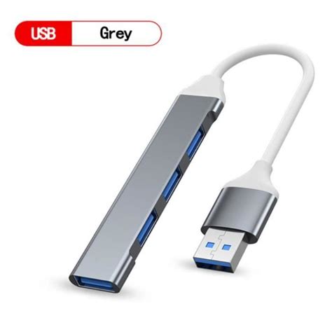 USB gris Adaptateur de répartiteur Multi USB C HUB 3 0 Type C 4 ports OTG pour HUAWEI Xiaomi