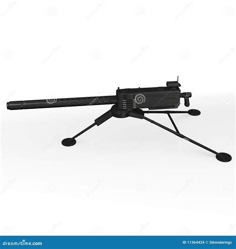 Browning Machine Gun Vector Isolated On White Background Vector