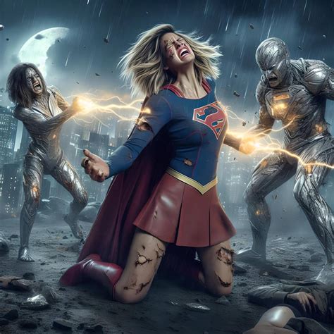 0053 Supergirl Rooftop Torture Blue Costtume By Anoyranoyranoyr On