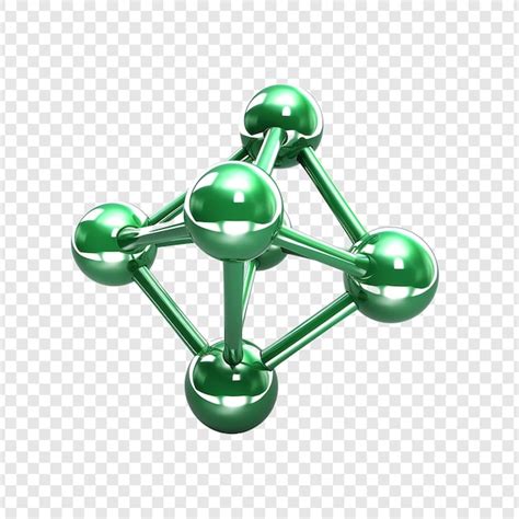 Premium PSD A Green Molecular Structure Isolated On Transparent Background