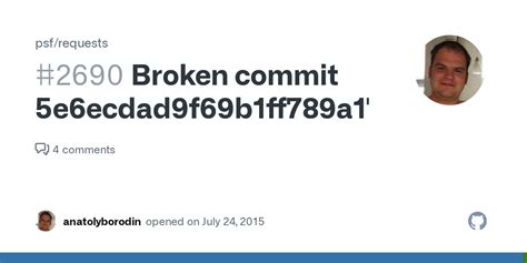 Broken Commit 5e6ecdad9f69b1ff789a17733b8edc6fd7091bd8 · Issue 2690