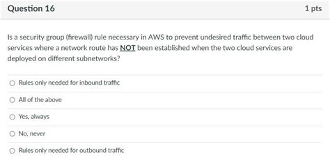 Solved Is A Security Group Firewall Rule Necessary In AWS Chegg Com