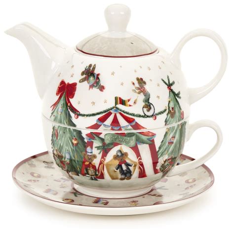 Nuvole Di Stoffa Bear Wonderland ფაიფურის ჩაიდანი ნაძვის ხე და