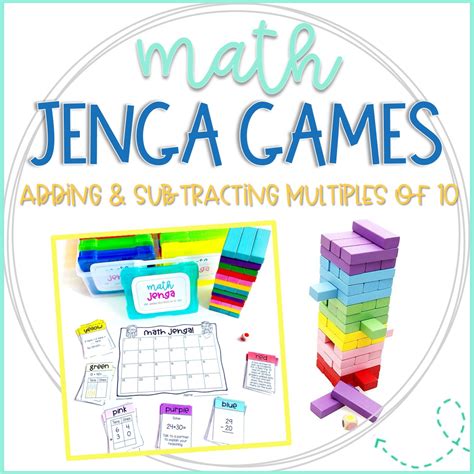 math jenga game cards for adding and subtracting multiples of 10 life