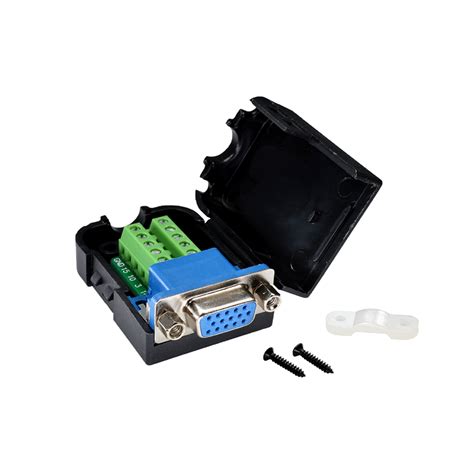 DB15 VGA Female To Terminal Block Adapter Module With Cover MKTechnic