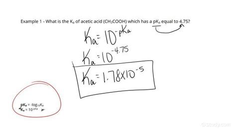 how to convert between ka and pka chemistry
