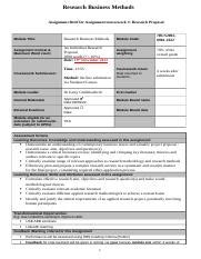 BRM Assessment Brief KG Docx Research Business Methods Assignment Brief For Assignment