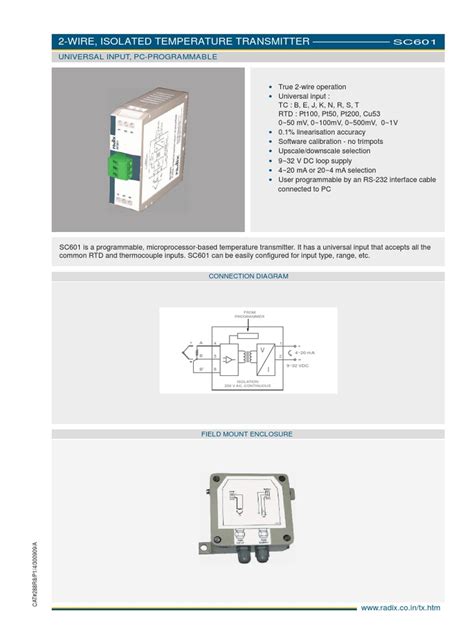 Temperature Transmitter Radix Pdf Thermocouple Power Supply