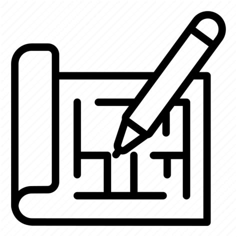 Blueprint Plan Project Architecture Engineering Construction Civil Engineering Icon