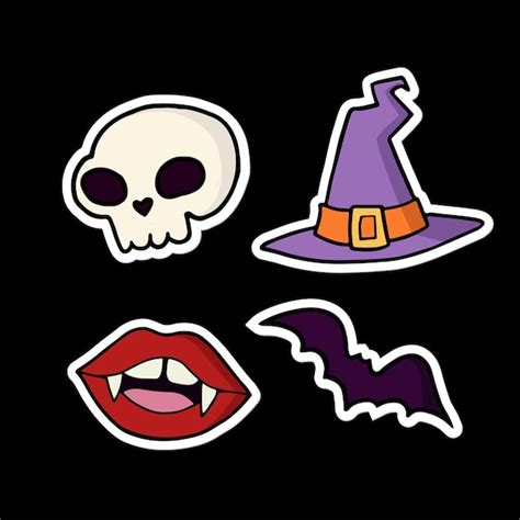Premium Vector Helloween Sticker Hand Drawn