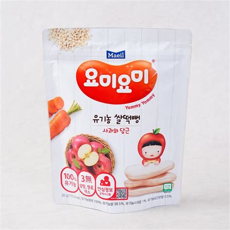 매일 요미요미 유기농 쌀떡뻥 사과와 당근 30g 배민스토어