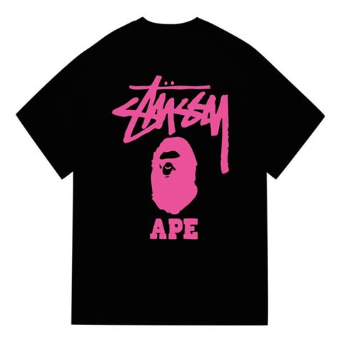 Футболка A BATHING APE, размер 56, цвет зернистый черный, 100% - купить ...