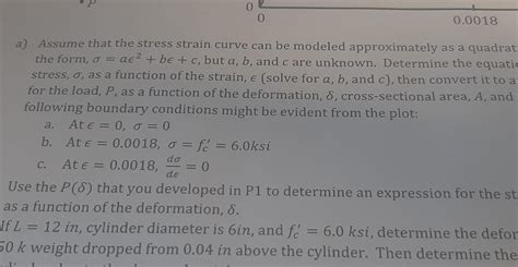 Solved Assume That The Stress Strain Curve Can Be Modelled Chegg