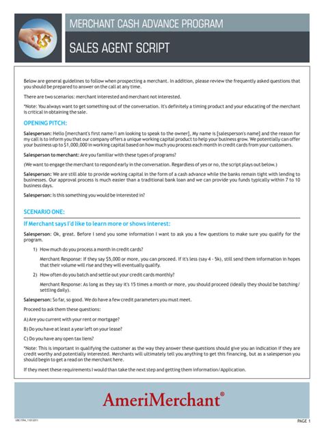 Sales Agent Script Pdf Credit Card Sales