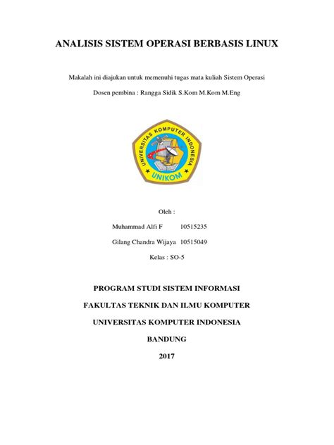 Analisis Sistem Operasi Berbasis Linux Pdf
