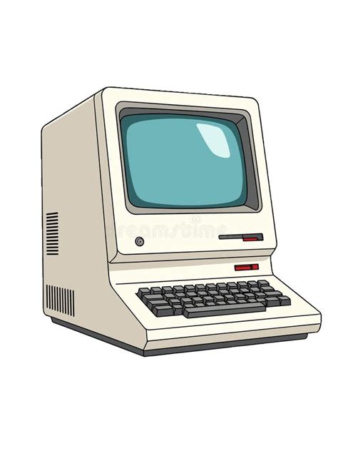 Retro Vintage Computer Classic Desktop Personal Technology Stock Vector