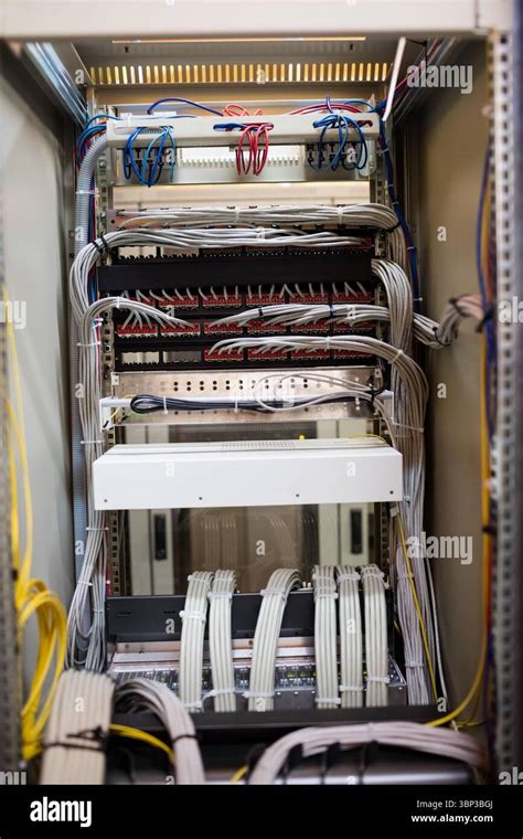 Network Rack Is Showing 3d Render Of Server Room Featuring Patch