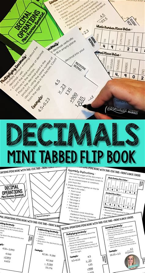 Decimal Operations Mini Tabbed Flip Book For 6th Grade Math Middle