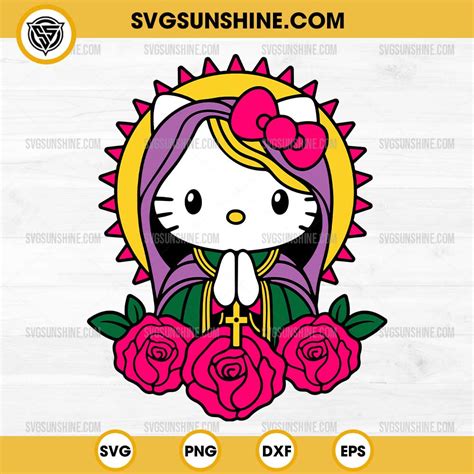 Hello Kitty Virgin Mary Svg Hello Kitty Christian Svg Cartoon