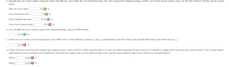 Solved Calculating The Wacc Begin Tabular Lr Skye