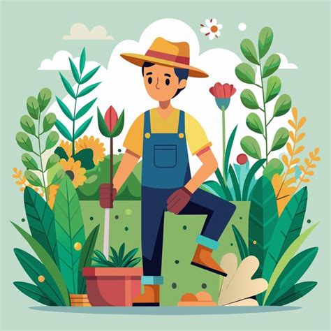 Иллюстрация персонажа с плоским векторным стилем Премиум векторы