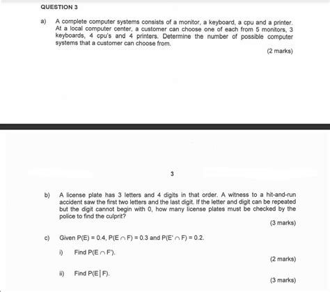 Solved QUESTION A A Complete Computer Systems Consists Of Chegg