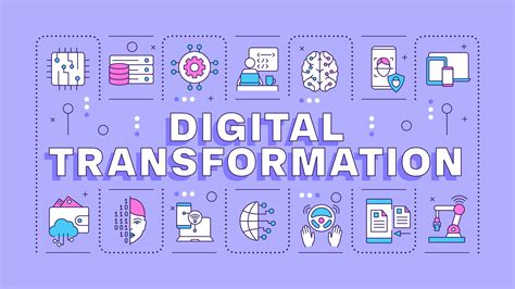 Digital Transformation Purple Word Concept Business Process Automation Artificial Intelligence