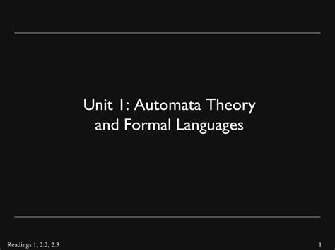 Ppt Unit 1 Automata Theory And Formal Languages Powerpoint Presentation Id 5681594