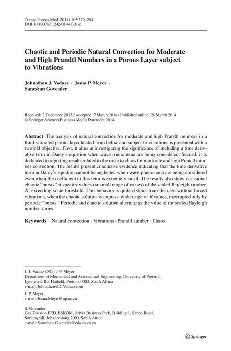 Pdf Chaotic And Periodic Natural Convection For Moderate And High