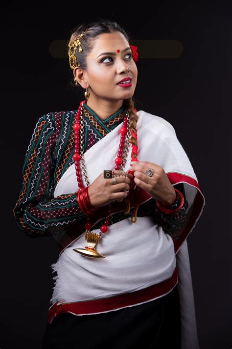 Nepals Rich Culture Newari Girl In Traditional Jewelry And Dress
