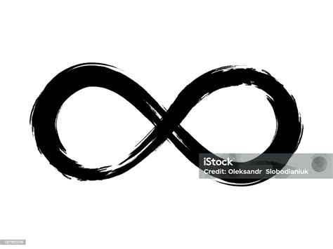 그런지 무한대 기호 검은 페인트로 칠한 손 그런지 브러시 스트로크 현대 영원 아이콘 그래픽 디자인 요소입니다 무한한 가능성 무한한 과정 Cycling Event에 대한 스톡