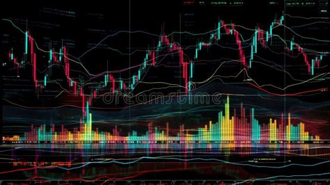 Vibrant Financial Market Data Visualization Ai Generated Stock