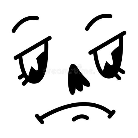 Retro Cartoon Mascot Face With Puzzled Expression Vector Illustration