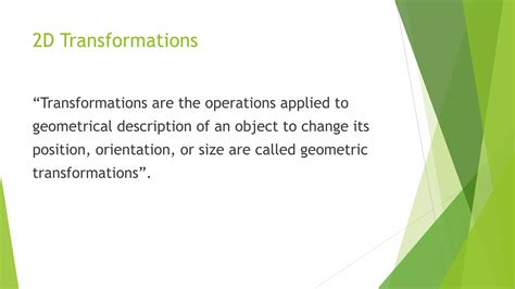 2d Transformation Computer Graphics Ppt